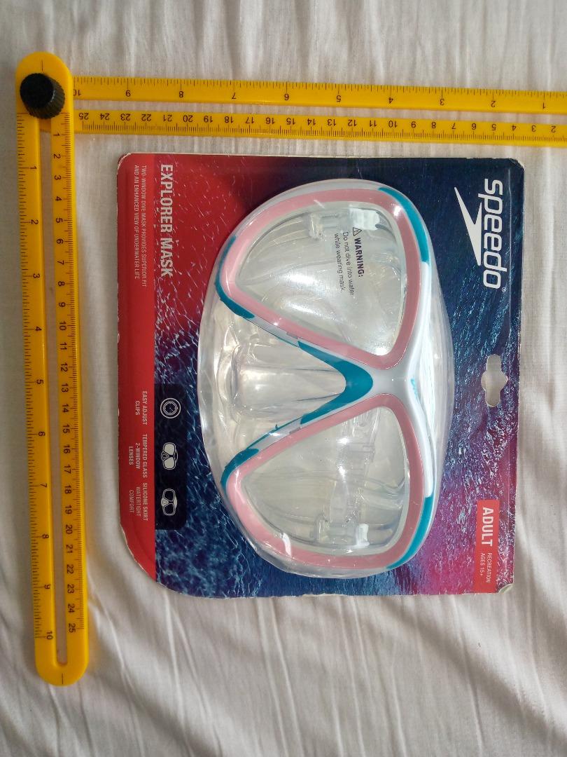 SPEEDO Adult Explorer Dive Swim Mask Swimming Goggles Pink Blue, Sports ...