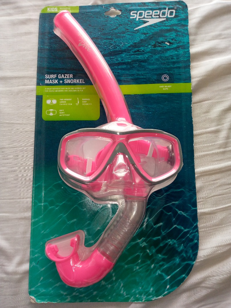 SPEEDO KIDS Surfgazer Mask 2 Window Lenses Blue Swimming Goggles Swim ...