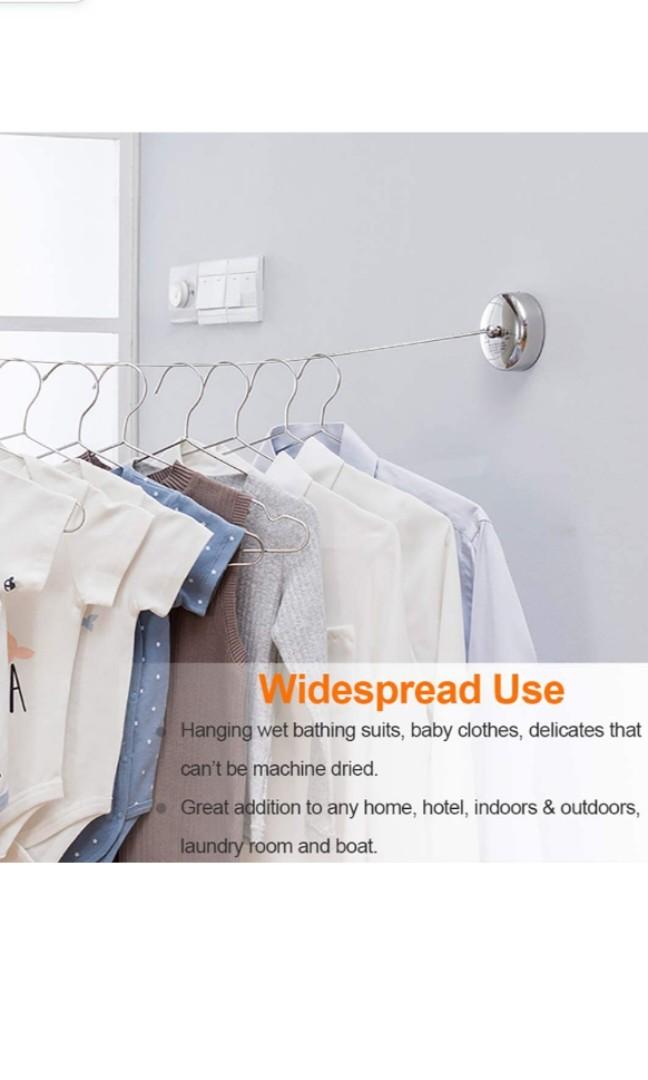 Stainless steel retractable clothes drying string holder, Furniture ...