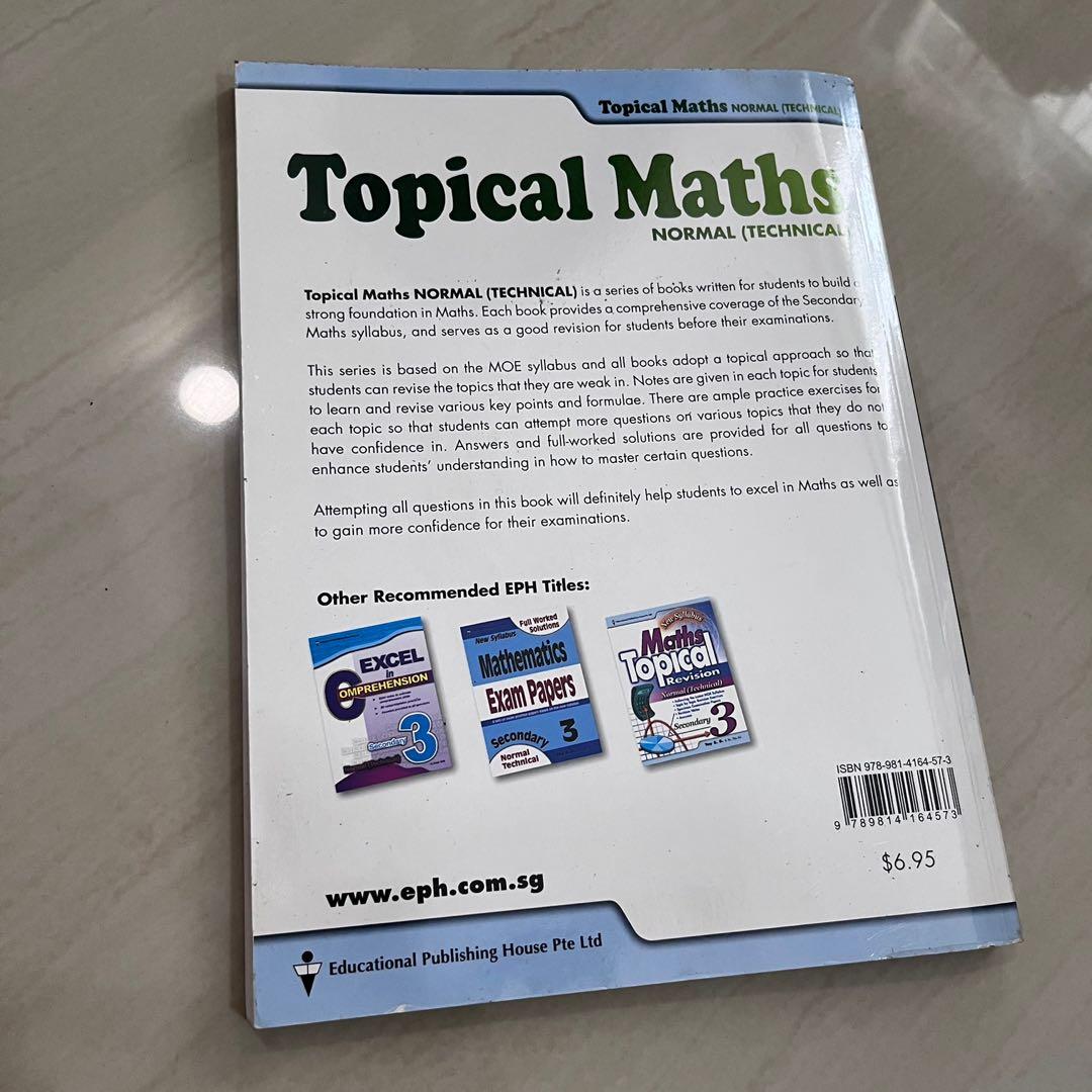 Topic Maths Secondary 3 (Normal Technical) Activity Book, Hobbies ...