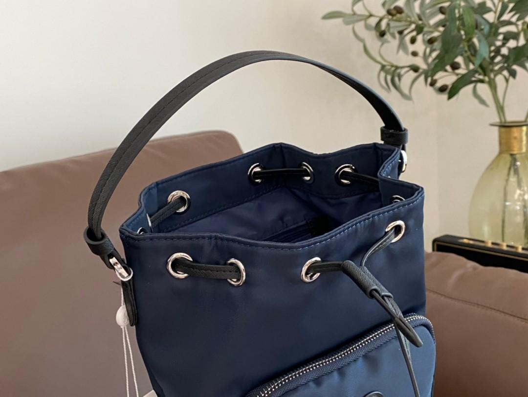 Tory Burch Virginia Nylon Bucket Backpack Bag Navy Blue, Women's ...