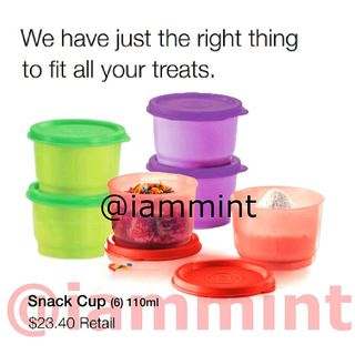 Tupperware 60 ml Rainbow Midget Mini Round Container Set of 6 ...