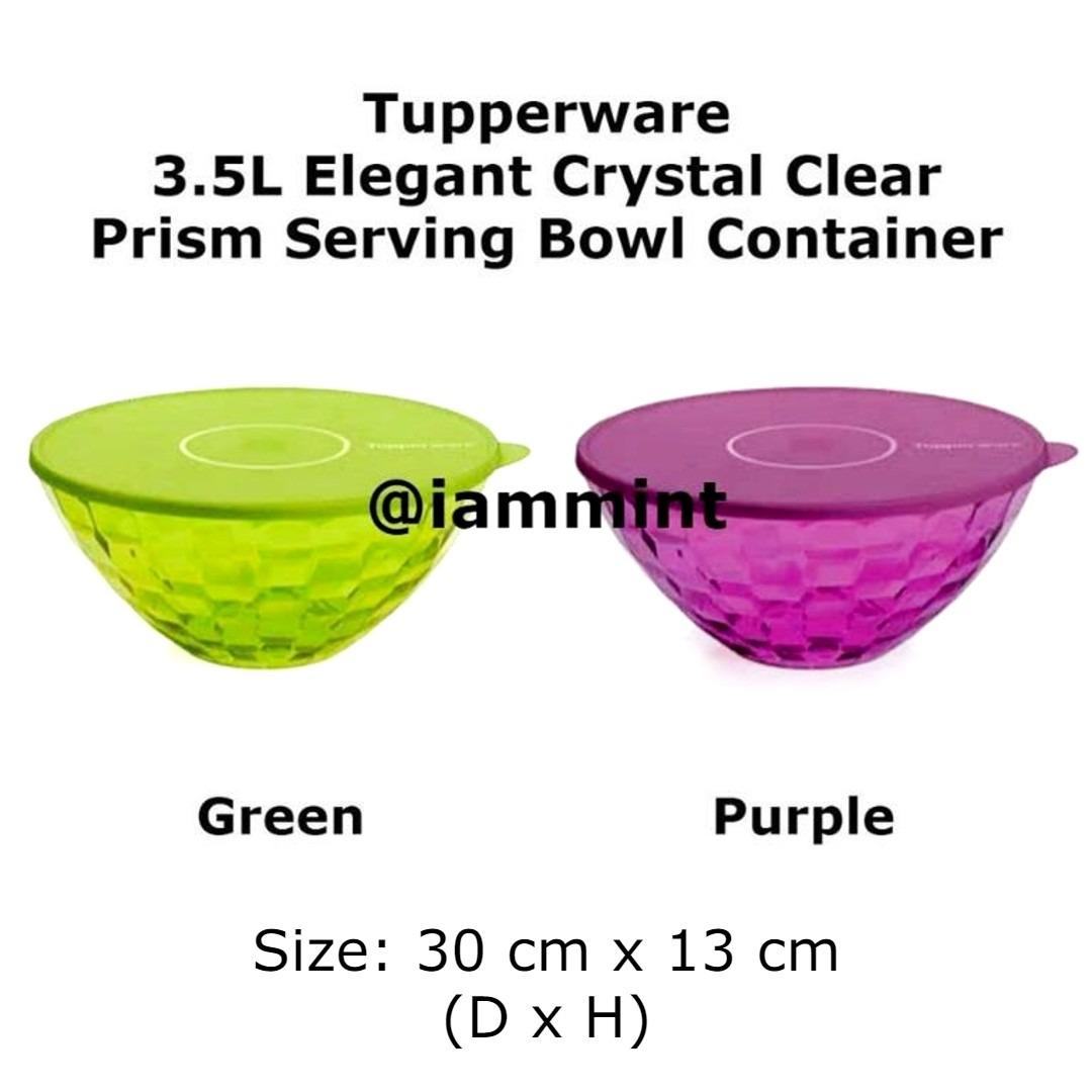 Tupperware 3.5L Elegant Crystal Clear Prism Serving Bowl Container ...