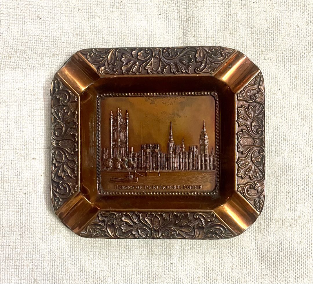 Vintage English Copper Ash Tray 11x10cms, Furniture & Home Living, Home ...