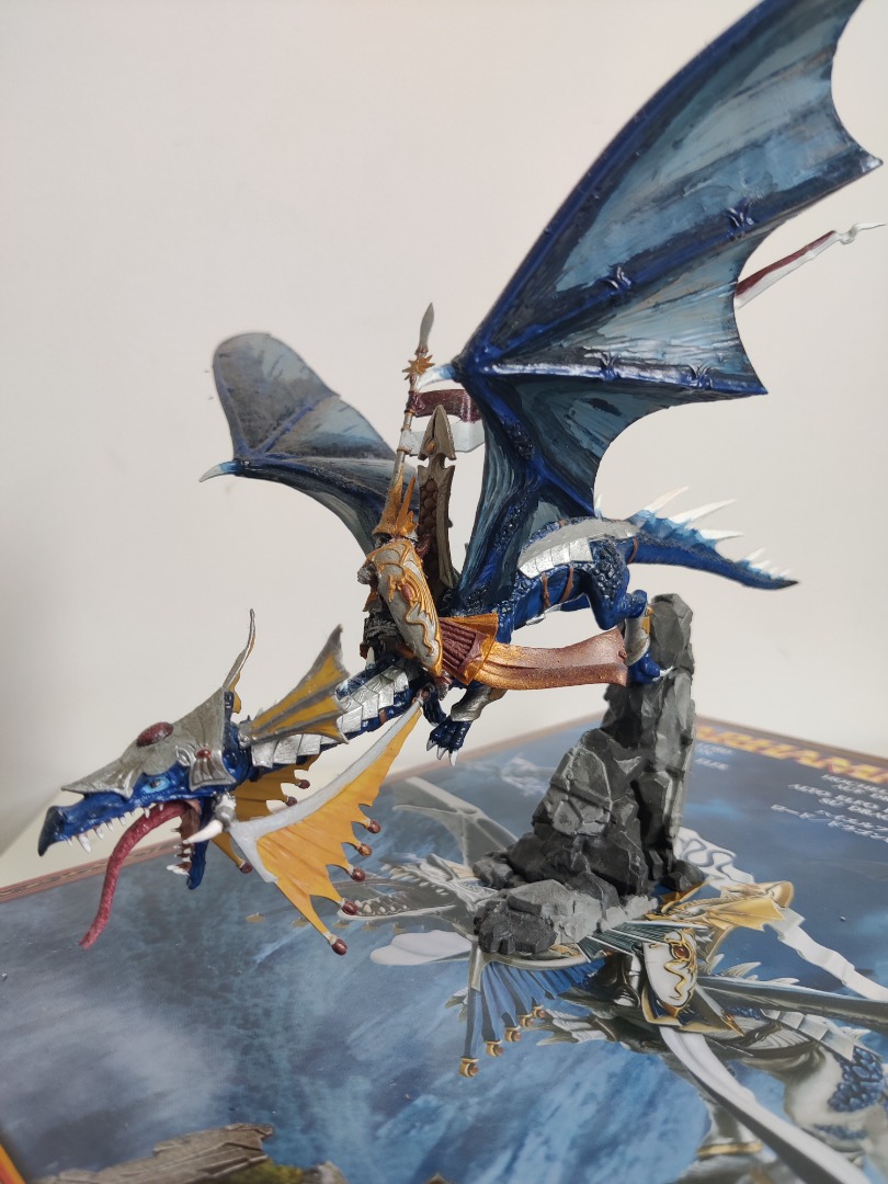 Warhammer High Elf lord on Dragon assembled & painted, Hobbies & Toys ...