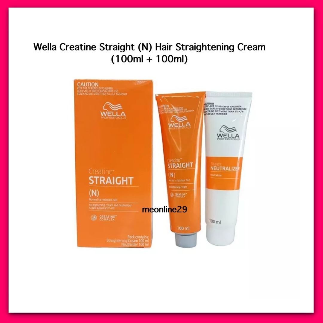 Wella Creatine Straight (N) Hair Straightening Cream and Neutralizer ...