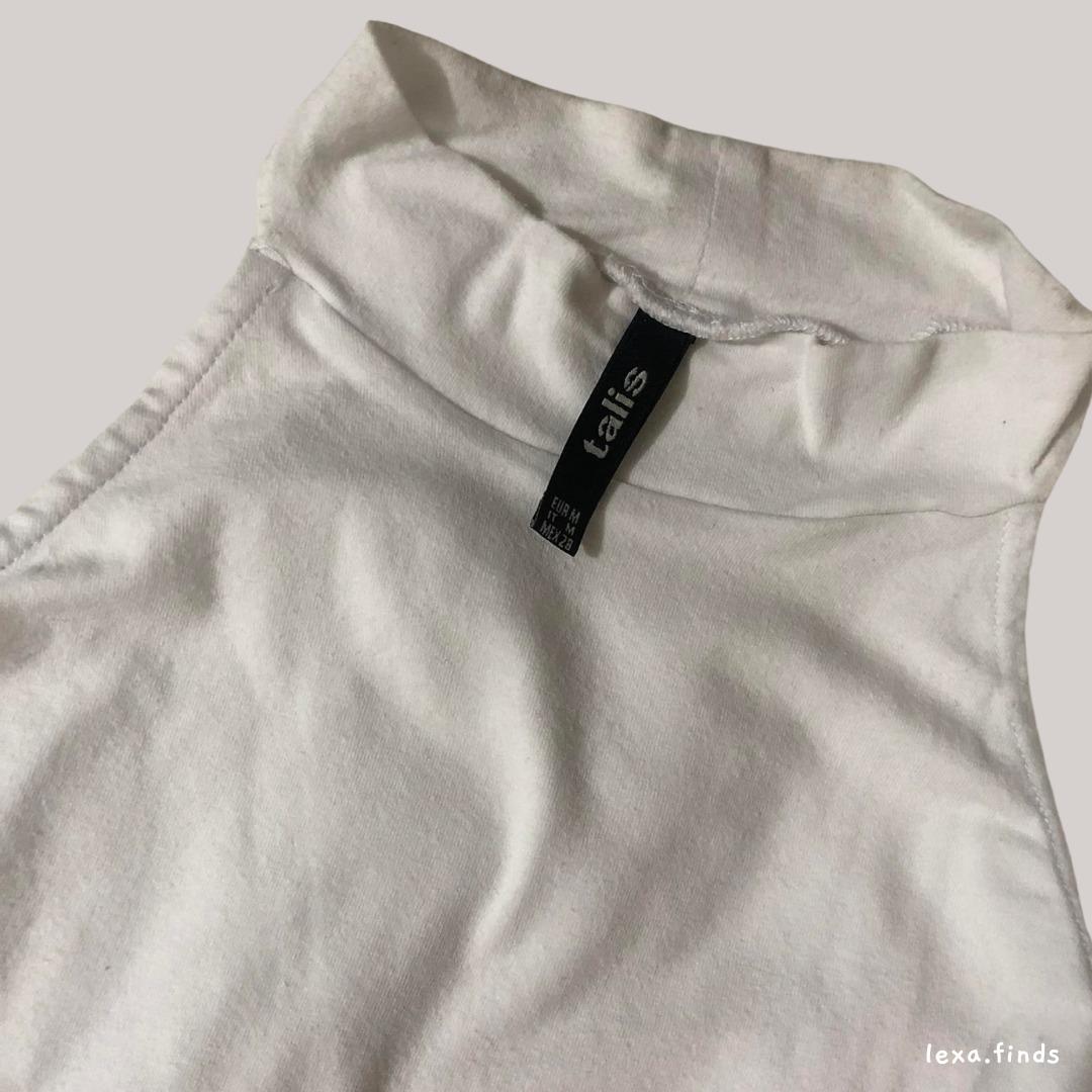 white halter body suit [never used], Women's Fashion, Tops, Sleeveless ...