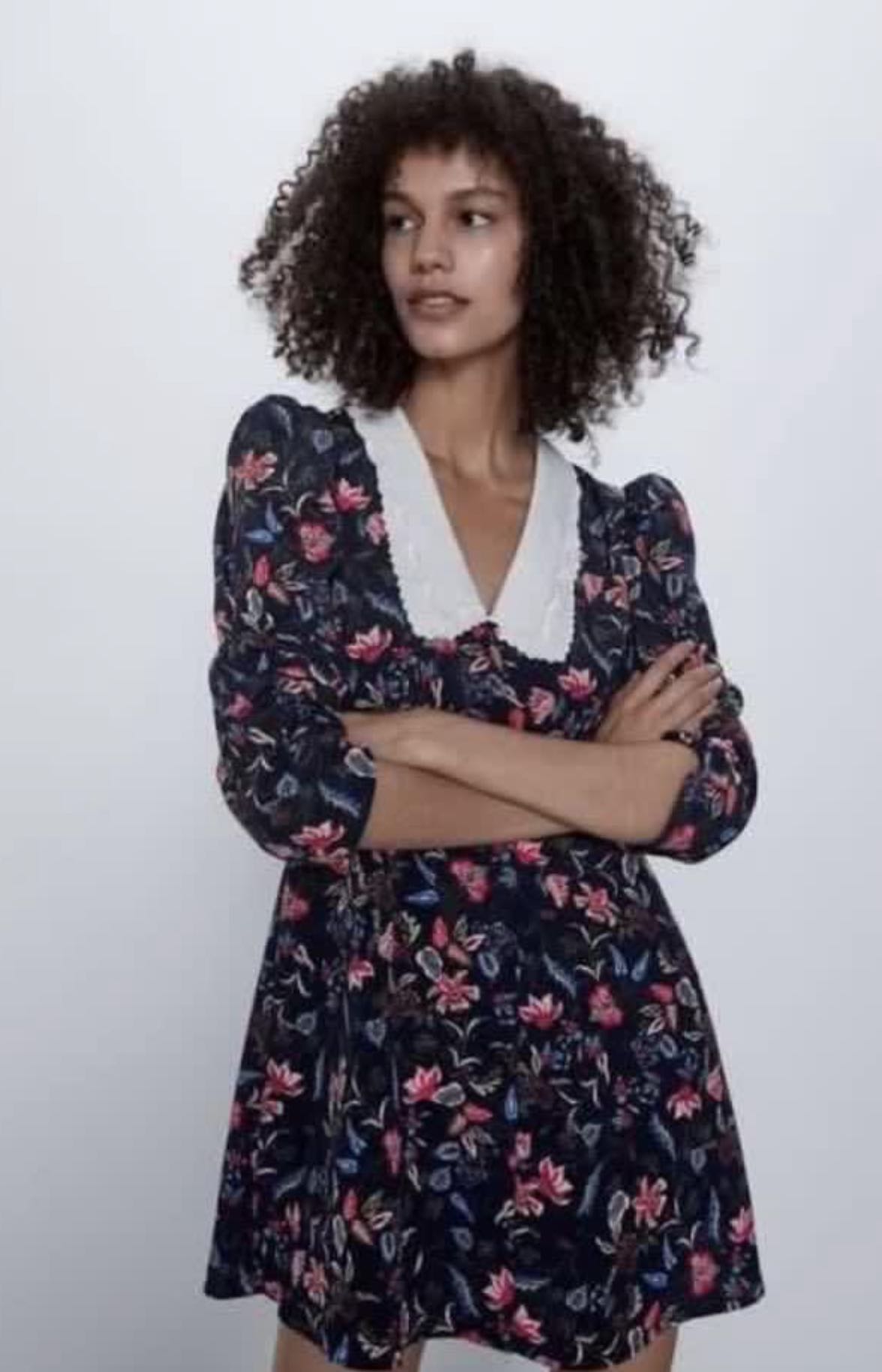 ZARA peter pan collar button dress, Women's Fashion, Dresses & Sets ...