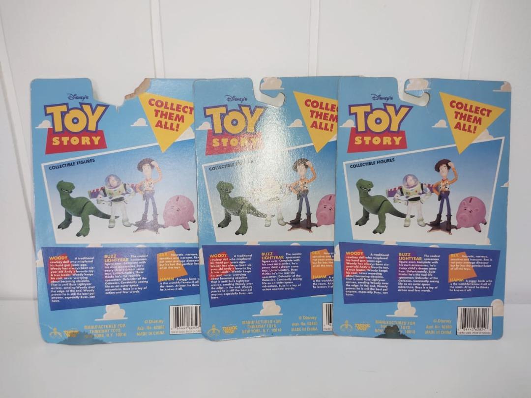 1995 THINKWAY TOYS, TOY STORY - WOODY, BUZZ LIGHTYEAR AND REX ...