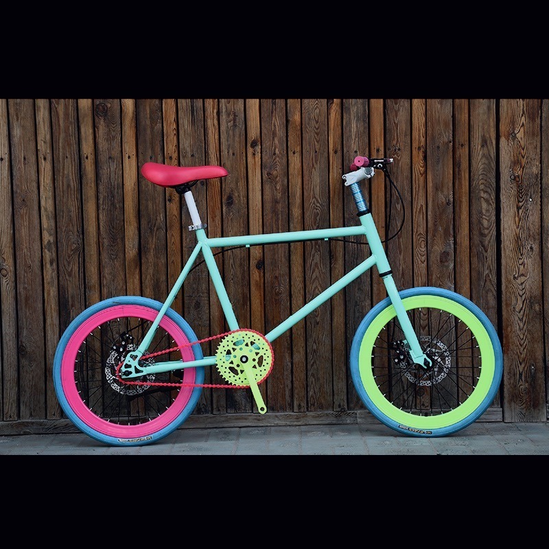 20 Inch 1 Speed MINI VELO [Colorful] Bicycles Fixie Bike Lightweight ...
