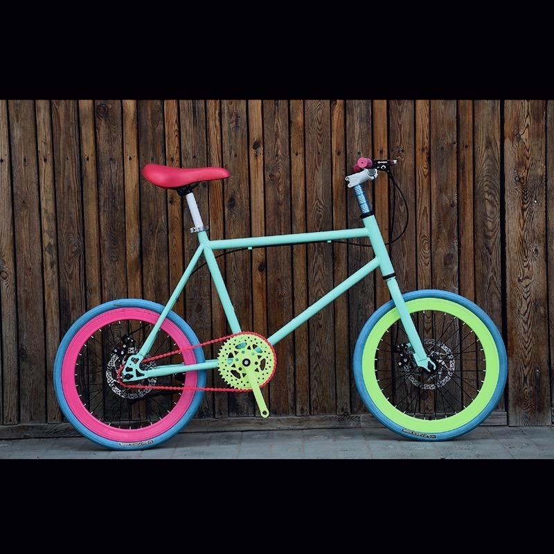 20 Inch 1 Speed MINI VELO [Colorful] Bicycles Fixie Bike Lightweight ...