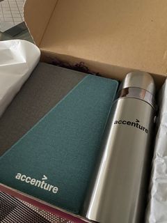 Accenture Notebook + Wooden Stainless- Steel Tumbler + Pen Set ...