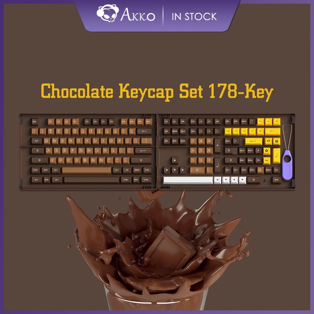 Akko Chocolate Keycaps Set, Computers & Tech, Parts & Accessories ...