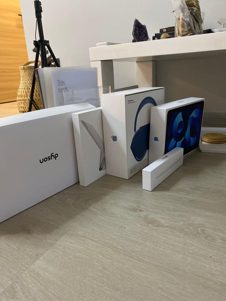 Apple Boxes iPad AirPods max pencil magic keyboard Dyson, Furniture ...