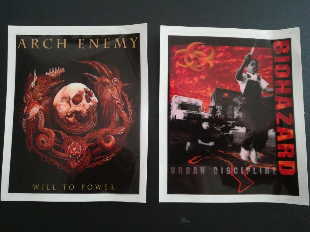 Arch Enemy & Biohazard Vinyl Window Sticker Heavy Metal & Hardcore Band ...
