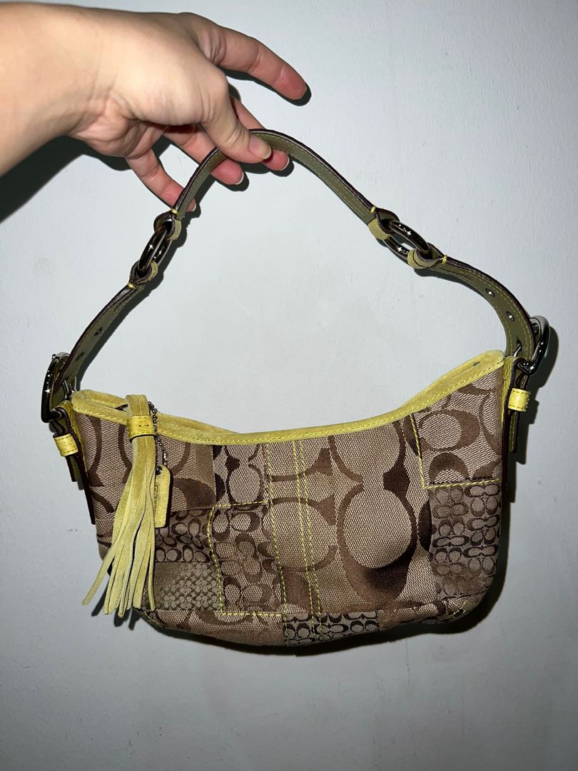 Authentic Unique Coach Monogram canvas shoulder bag, Women's Fashion ...