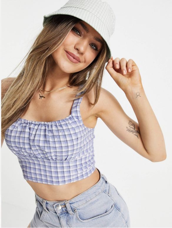 BNWOT Hollister Cami Top in Blue Plaid