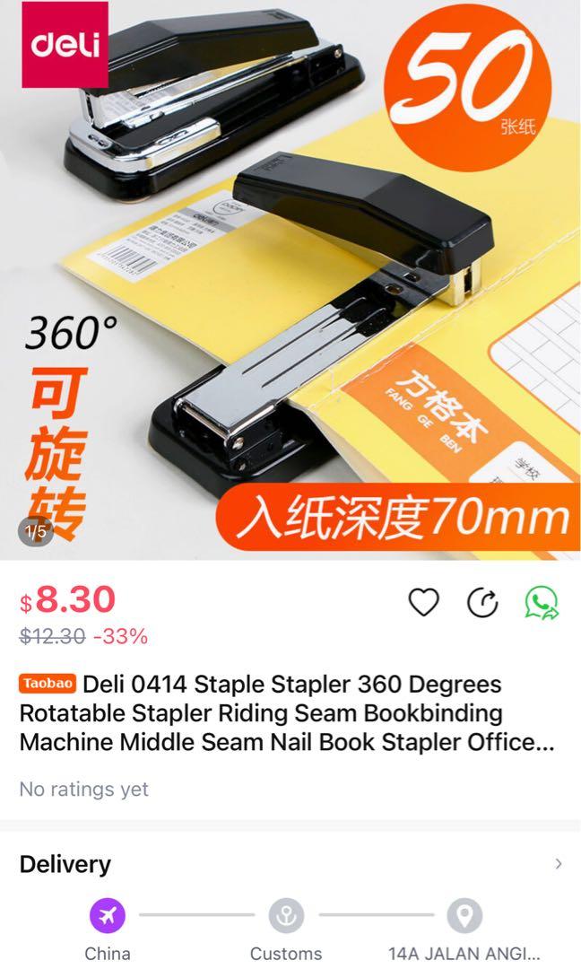 Brand new deli staple no 0414 rotate 360 degree with staple bullet ...