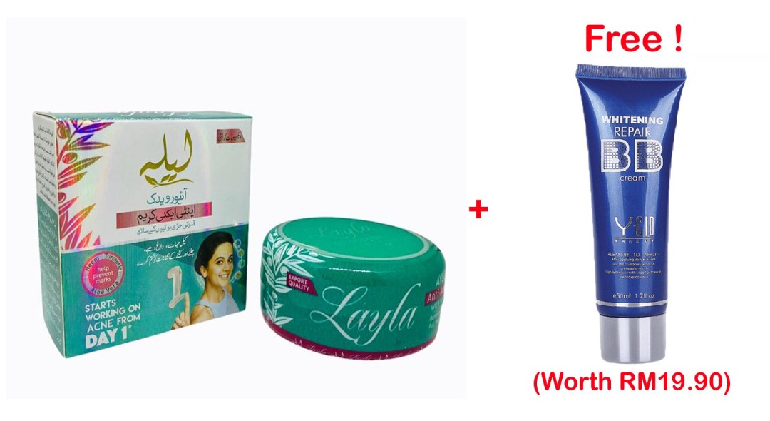 Buy 1 Free 1 Original Layla Ayurvedic Anti Acne Cream with Natural ...