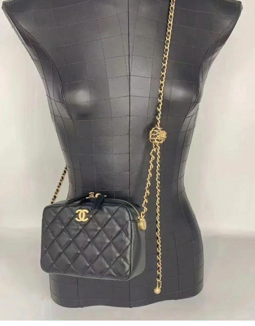 CHANEL 金球 Camera Bag Pearl Crush 編織球 核桃金球 相機包 金球 gold ball 22S, 名牌, 手袋及 ...