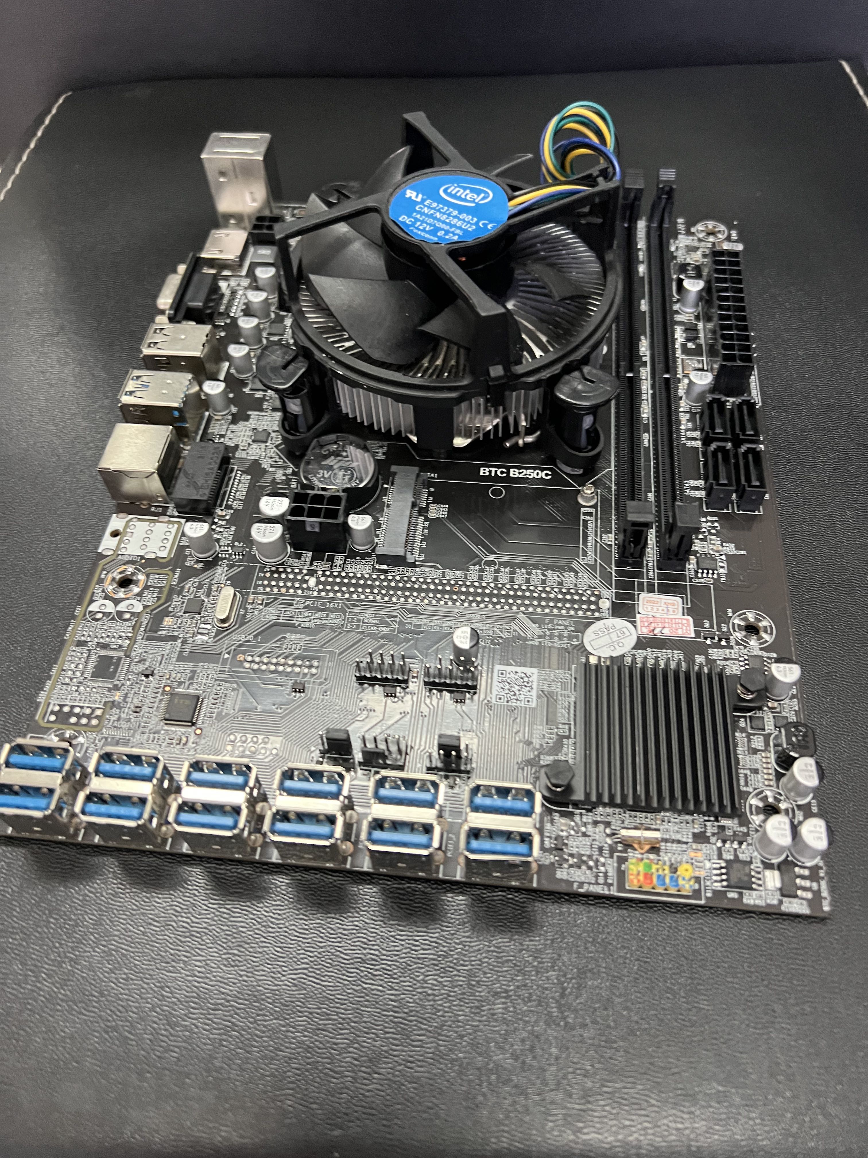 新淨 Intel G4400 3.3GH cpu + BTC B250C 主板 (12卡) ( 通用 asus gigabyte msi zotac galax amd rtx 3090 ...