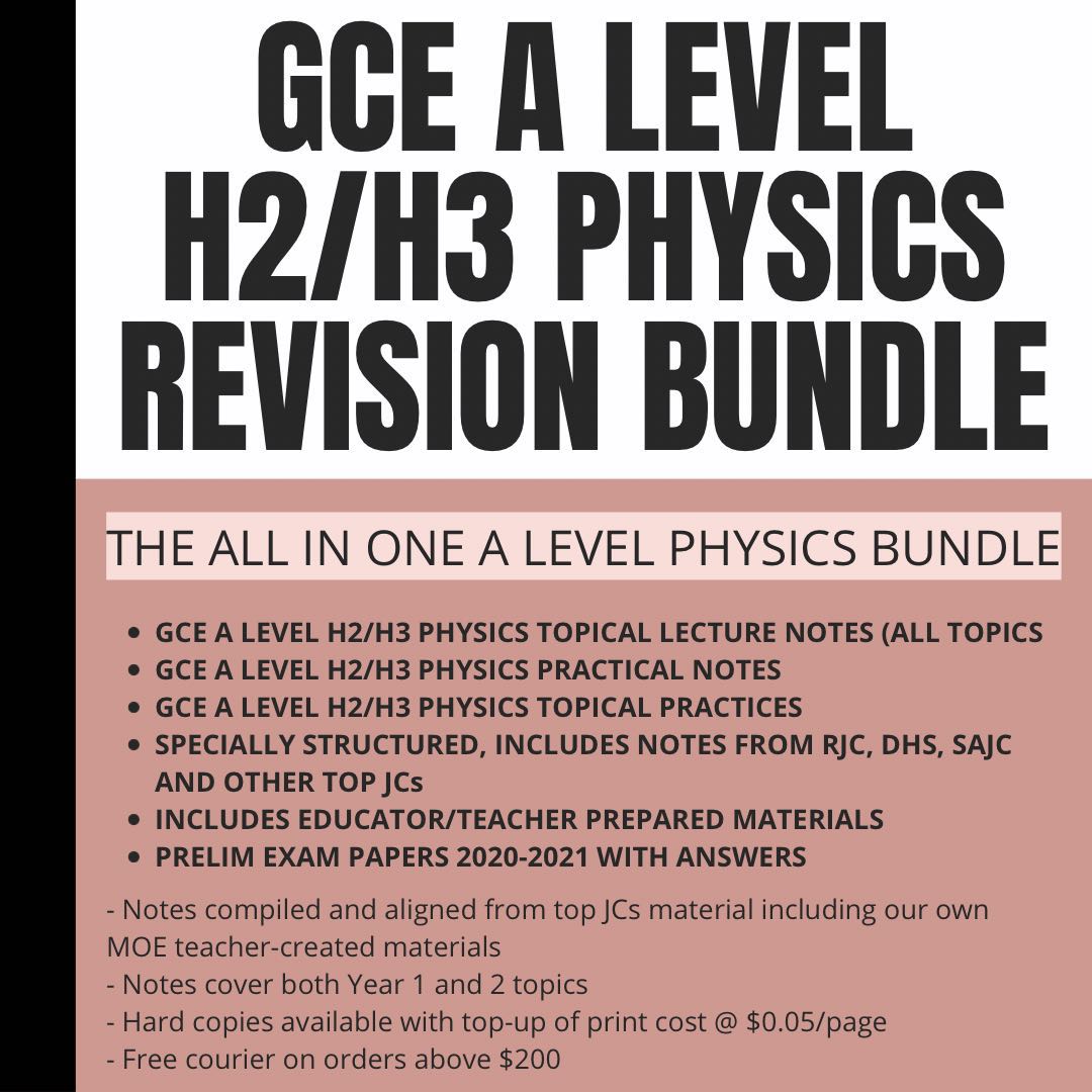 GCE A LEVEL H2 H3 PHYSICS: TOP JC PRELIM EXAM PAPERS & VETTED SOLUTIONS ...