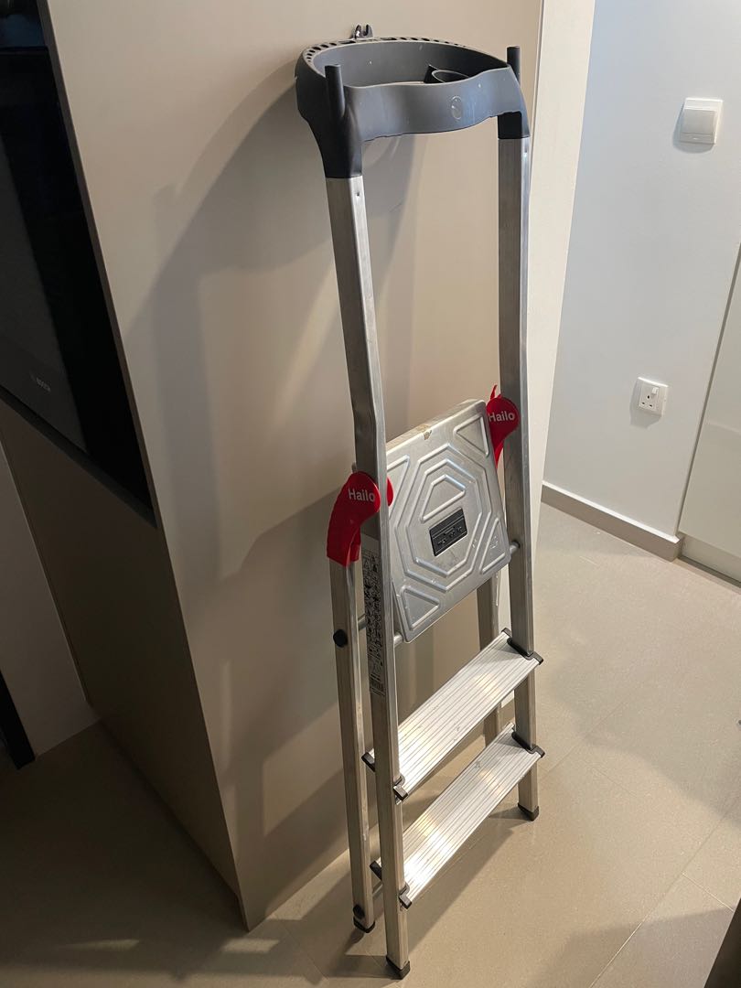 Hailo L60 SafetyClix Aluminium Safety Ladder (3 steps), Furniture ...