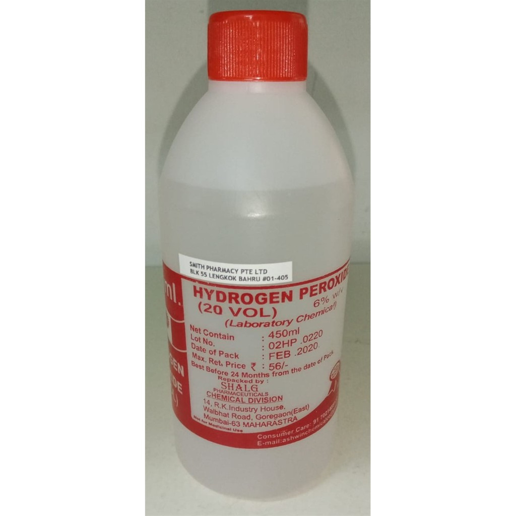 HYDROGEN PEROXIDE 6% SOLUTION 450ML, Health & Nutrition, Medical ...