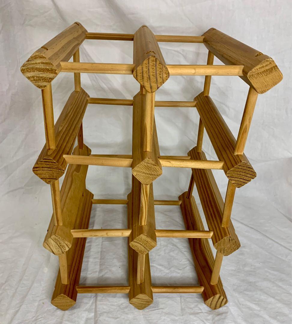 Ikea Rast bedside table & wooden wine rack, Furniture & Home Living ...