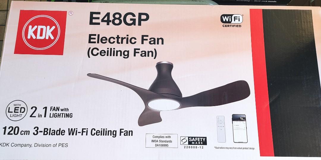 KDK E48GP New Ceiling Fan, Furniture & Home Living, Lighting & Fans ...