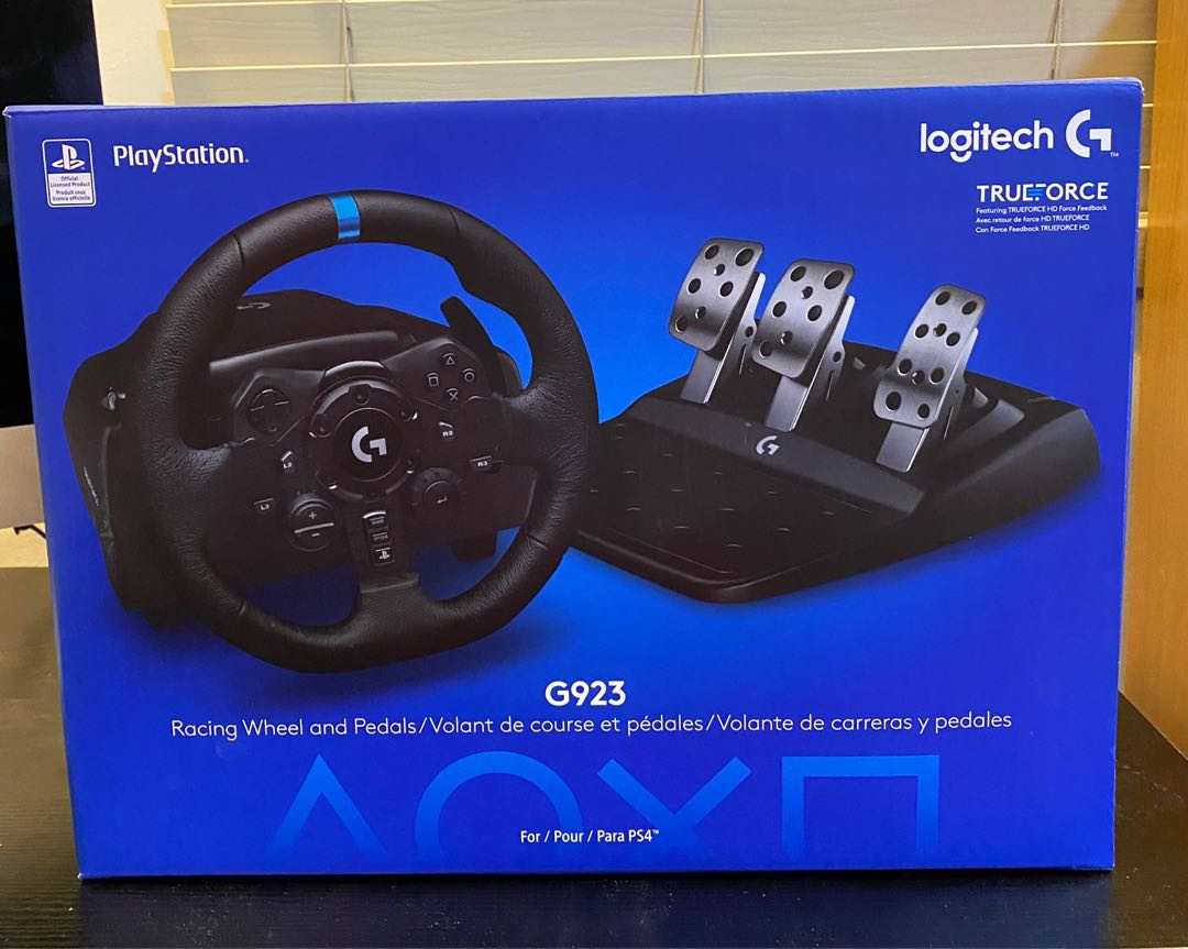 Logitech G923 TRUEFORCE sim racing wheel , Video Gaming, Gaming ...