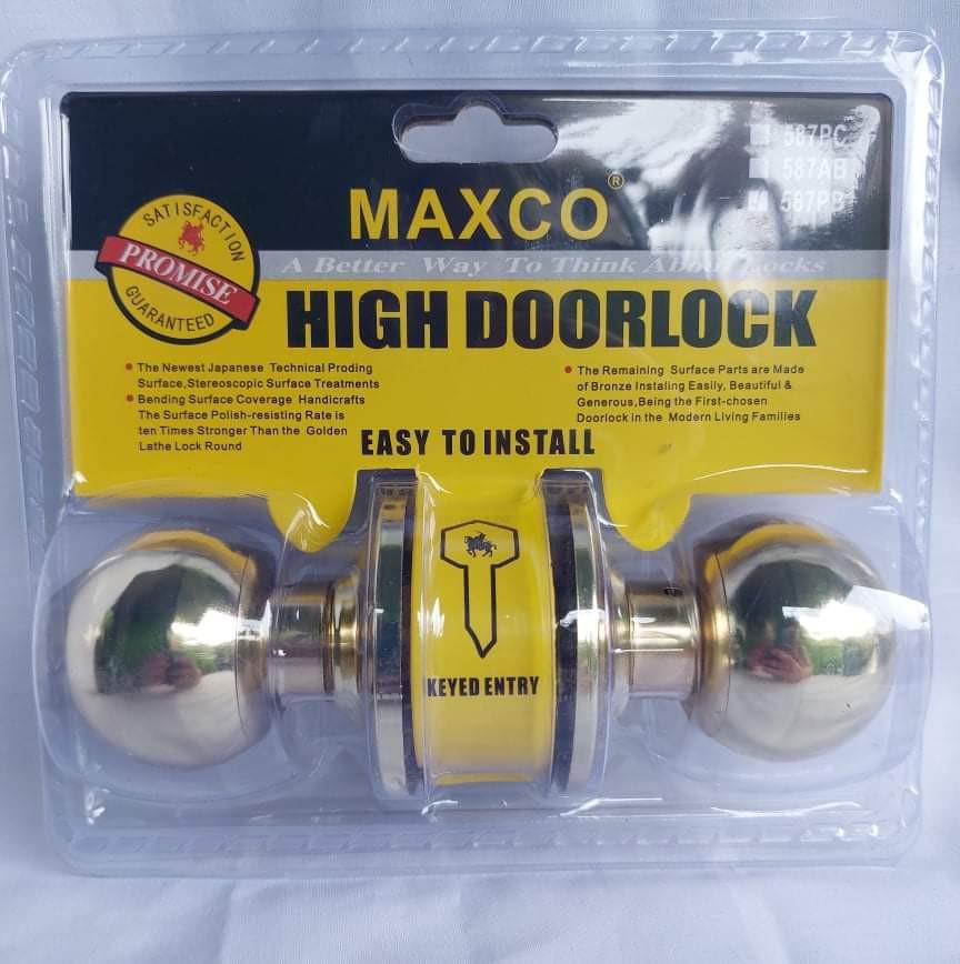 MAXCO HIGH QUALITY DOORKNOB 587, Furniture & Home Living, Security ...