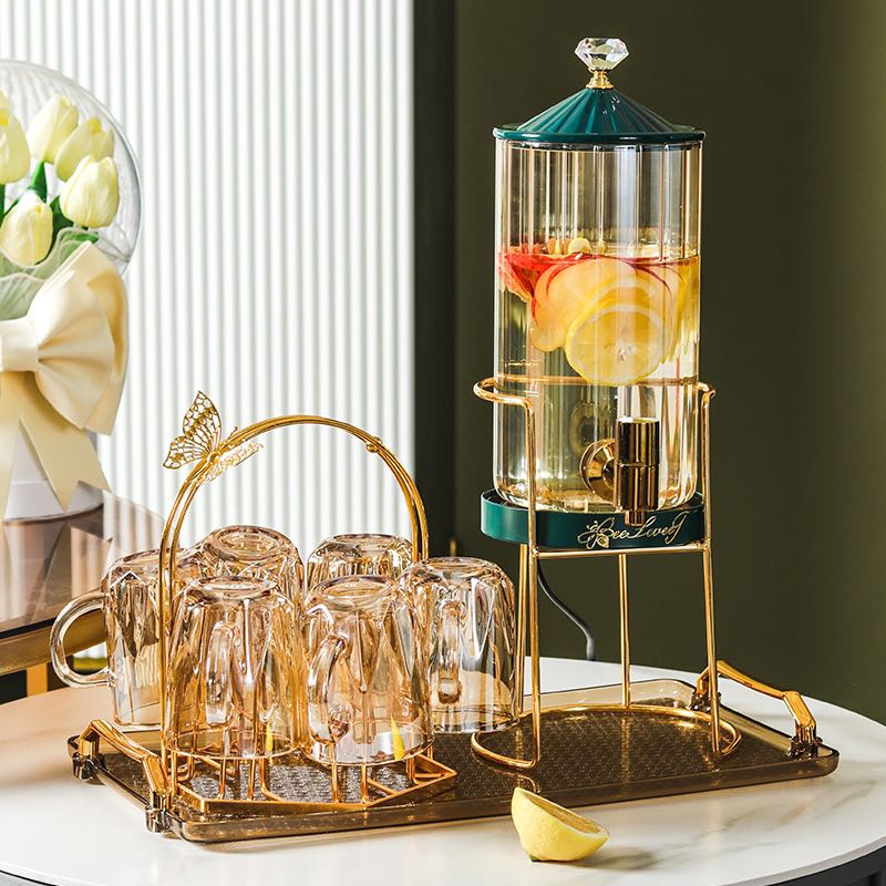 One whole set water dispenser with cups and tray, Furniture & Home ...