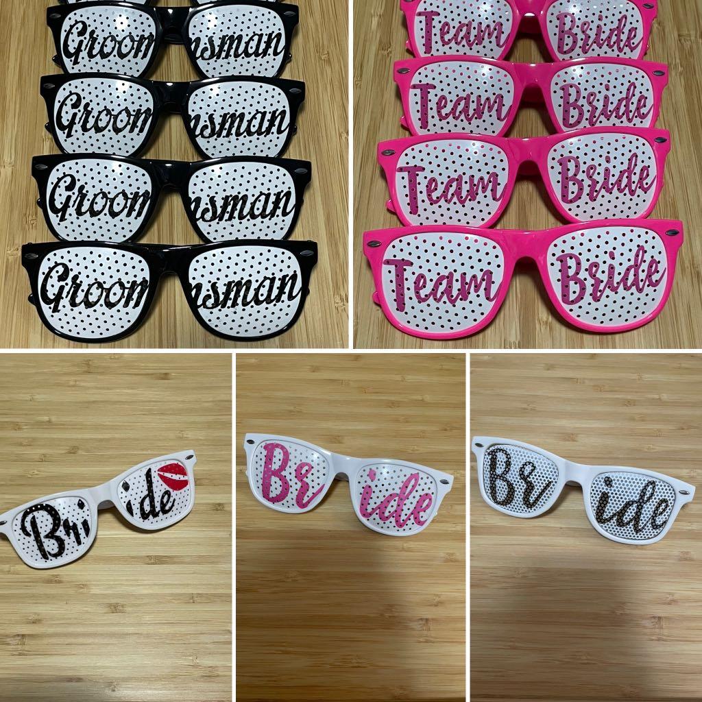 Party Props Team Bride shades Groomsman glasses, Hobbies & Toys ...