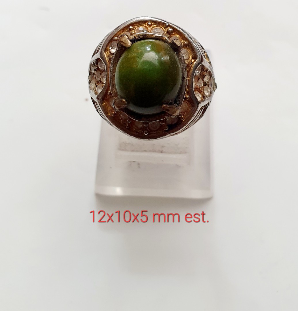 Pirus persia hijau daun ring alpaka, Fesyen Pria, Aksesoris, Lainnya di ...