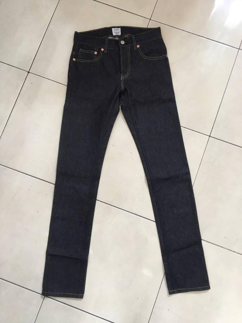 PMP Denim Thaistick Dark Indigo Stretch - 29, Fesyen Pria, Pakaian , Bawahan di Carousell