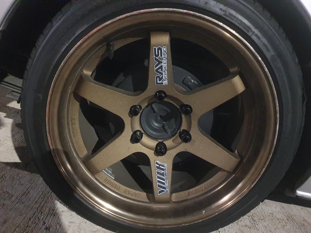 Rays TE37 18'inch rims hiace, Car Accessories, Tyres & Rims on Carousell