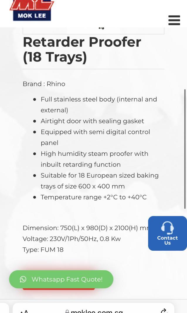 RHINO retarder proofer (18 trays) about 6 months old. Good condition., Furniture & Home Living ...