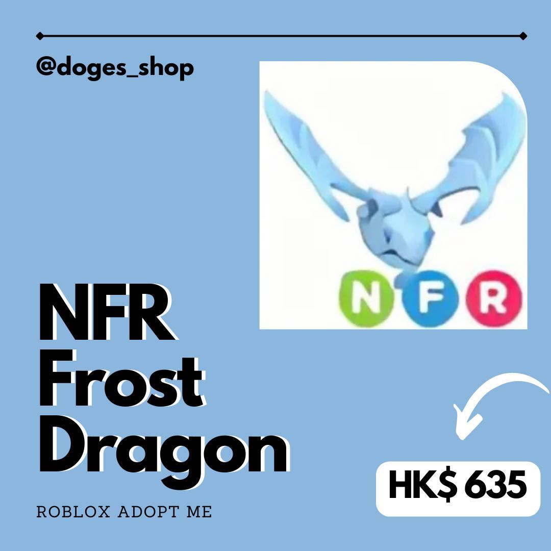NFR Frost Dragon (Neon Fly Ride) - Roblox Adopt Me, 電子遊戲, 遊戲機配件, 遊戲週邊商品 ...