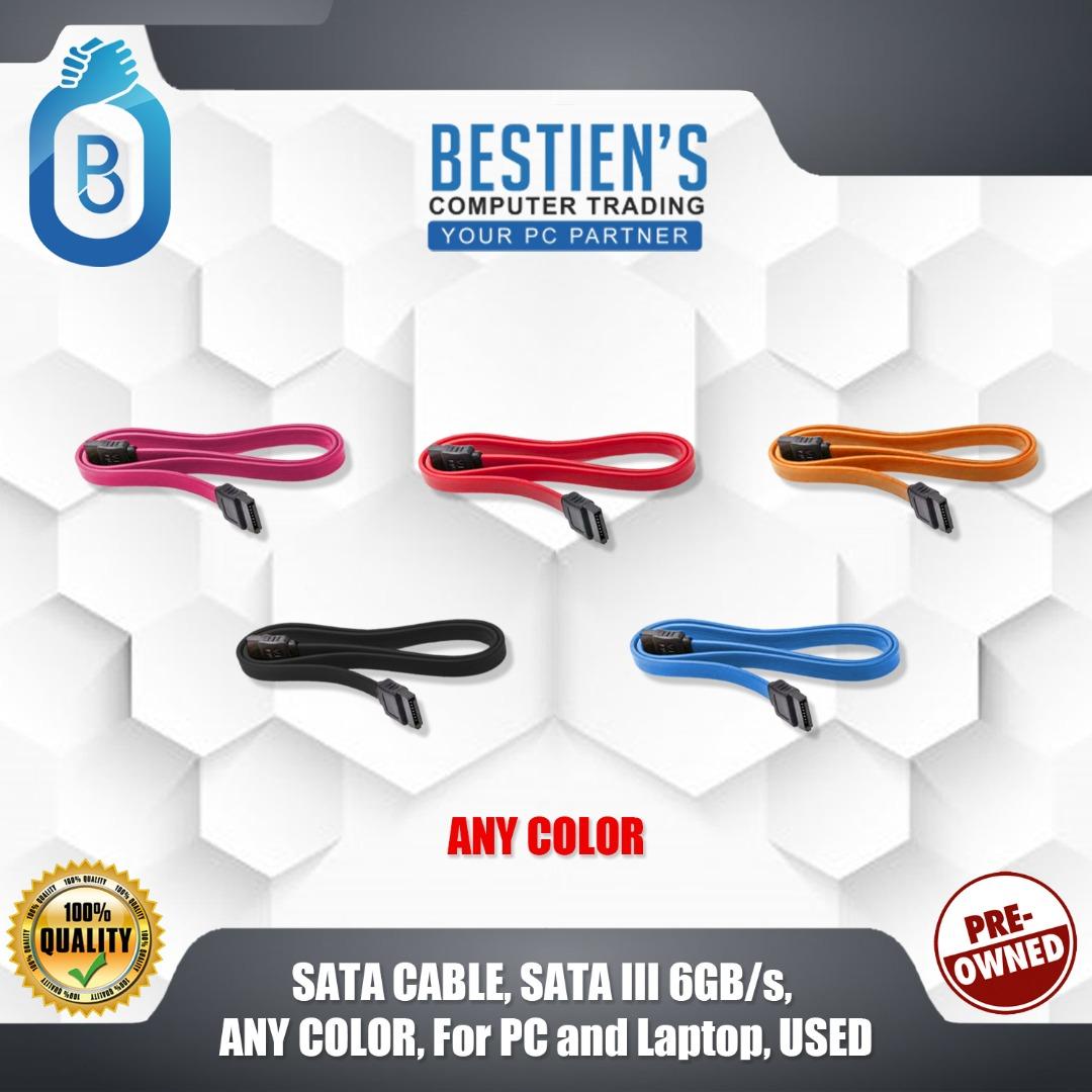 SATA CABLE, SATA III 6GB/s, ANY COLOR, For PC and Laptop , Computers ...