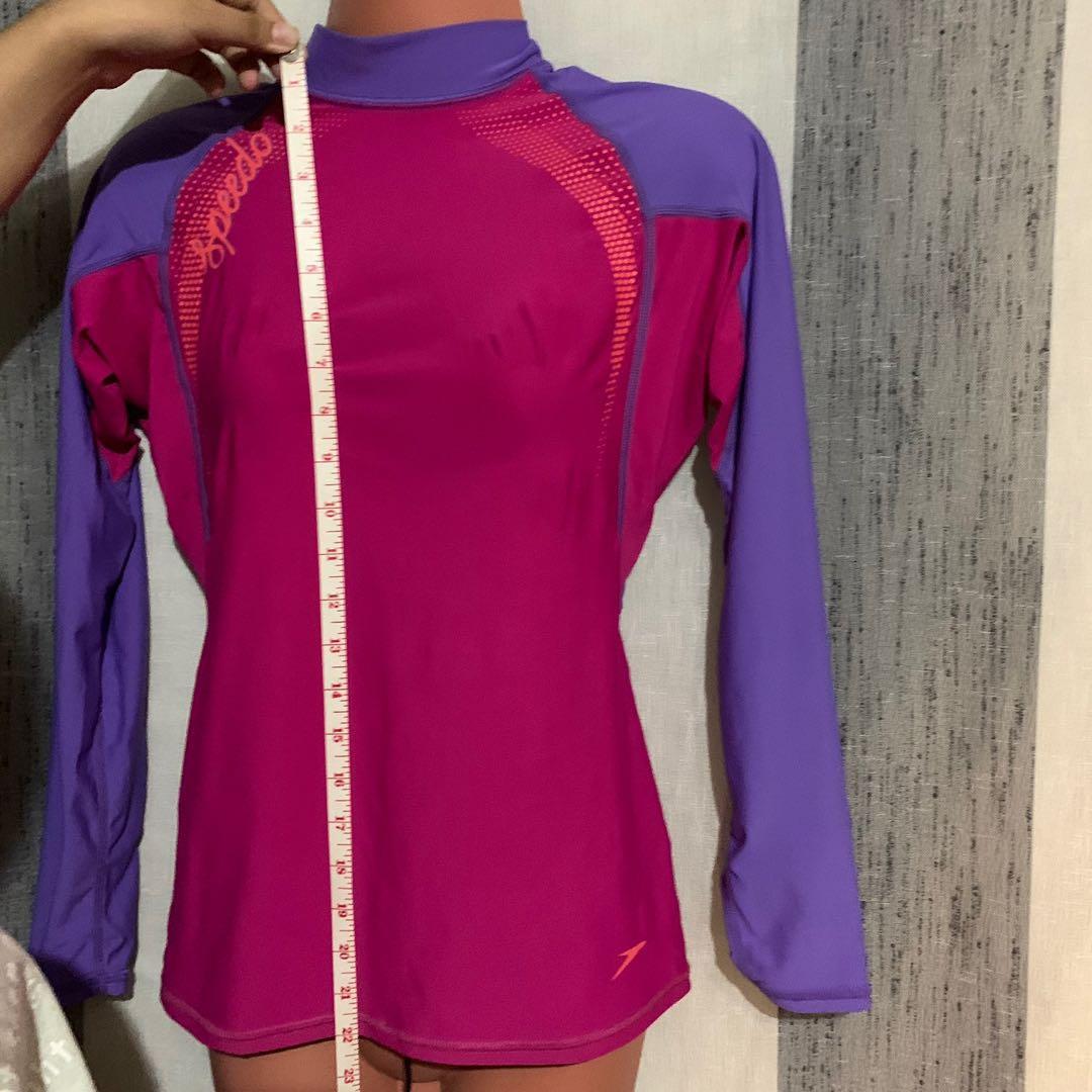 Speedo Rash Guard Fuchsia Pink, Women's Fashion, Swimwear, Rash guard ...