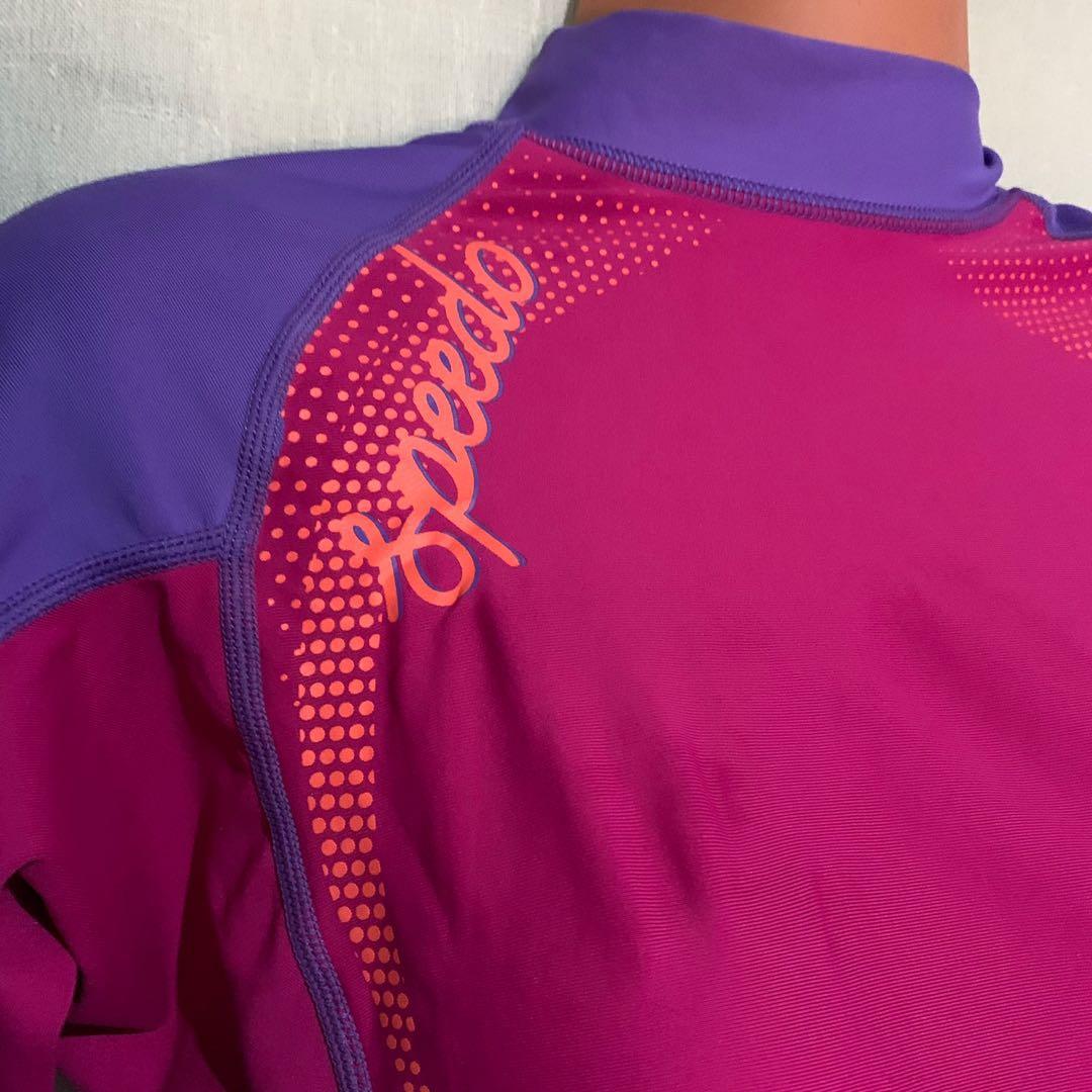 Speedo Rash Guard Fuchsia Pink, Women's Fashion, Swimwear, Rash guard ...