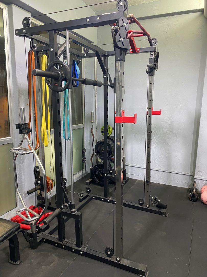 Squat Rack with Smith and Cable, Sports Equipment, Exercise & Fitness ...