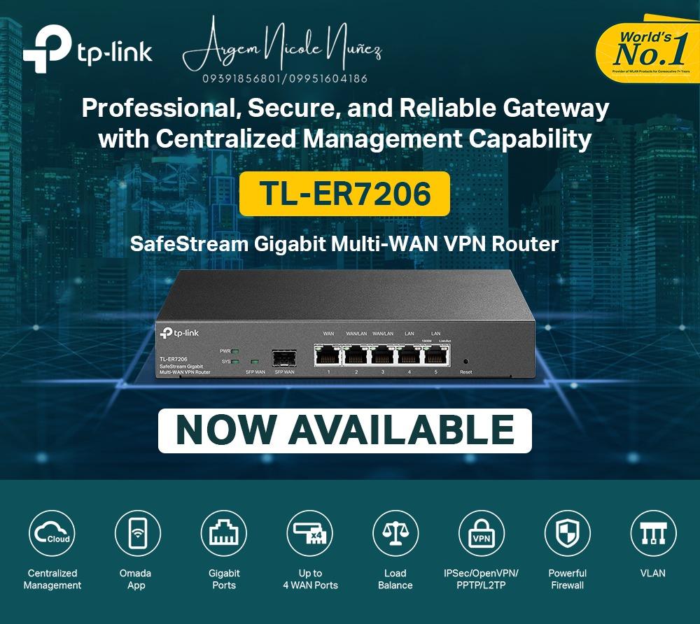 TP-LINK TL-ER7206 SafeStream Gigabit Multi-WAN VPN Router, Computers ...