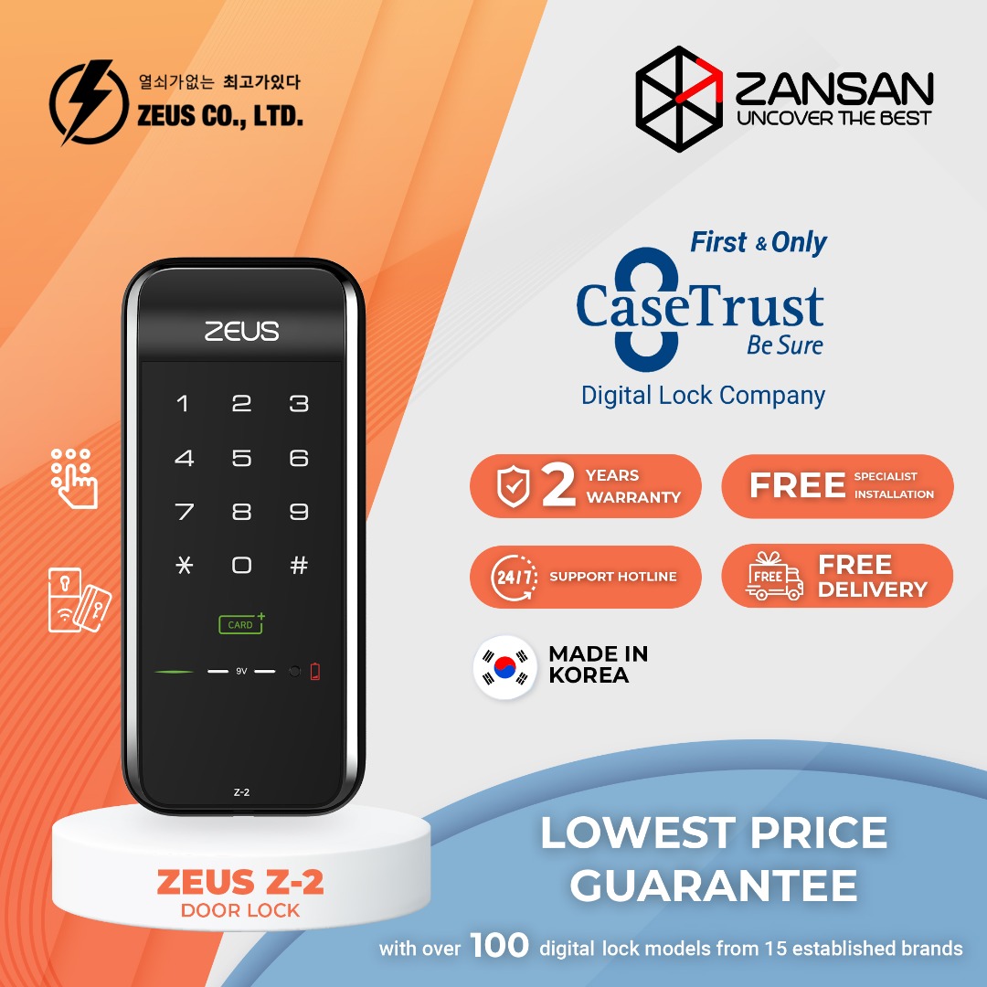 Zeus Z-2 Digital Door Lock 🔥 Two Way to access 🔥 FREE Delivery & Installation 🗳️Ready stock ...