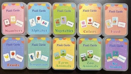 10 SET Kids English Reading Learning Flash Cards for Children Early ...
