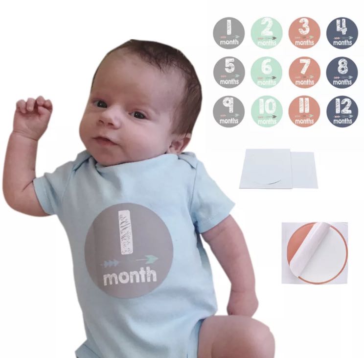 1 to 12 Mos Baby Belly Sticker, Babies & Kids, Babies & Kids Fashion on ...