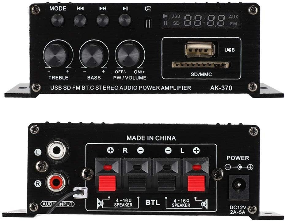 2307) Vbestlife Digital Hi-Fi Audio Amplifier,AK370 12V HiFi Power ...
