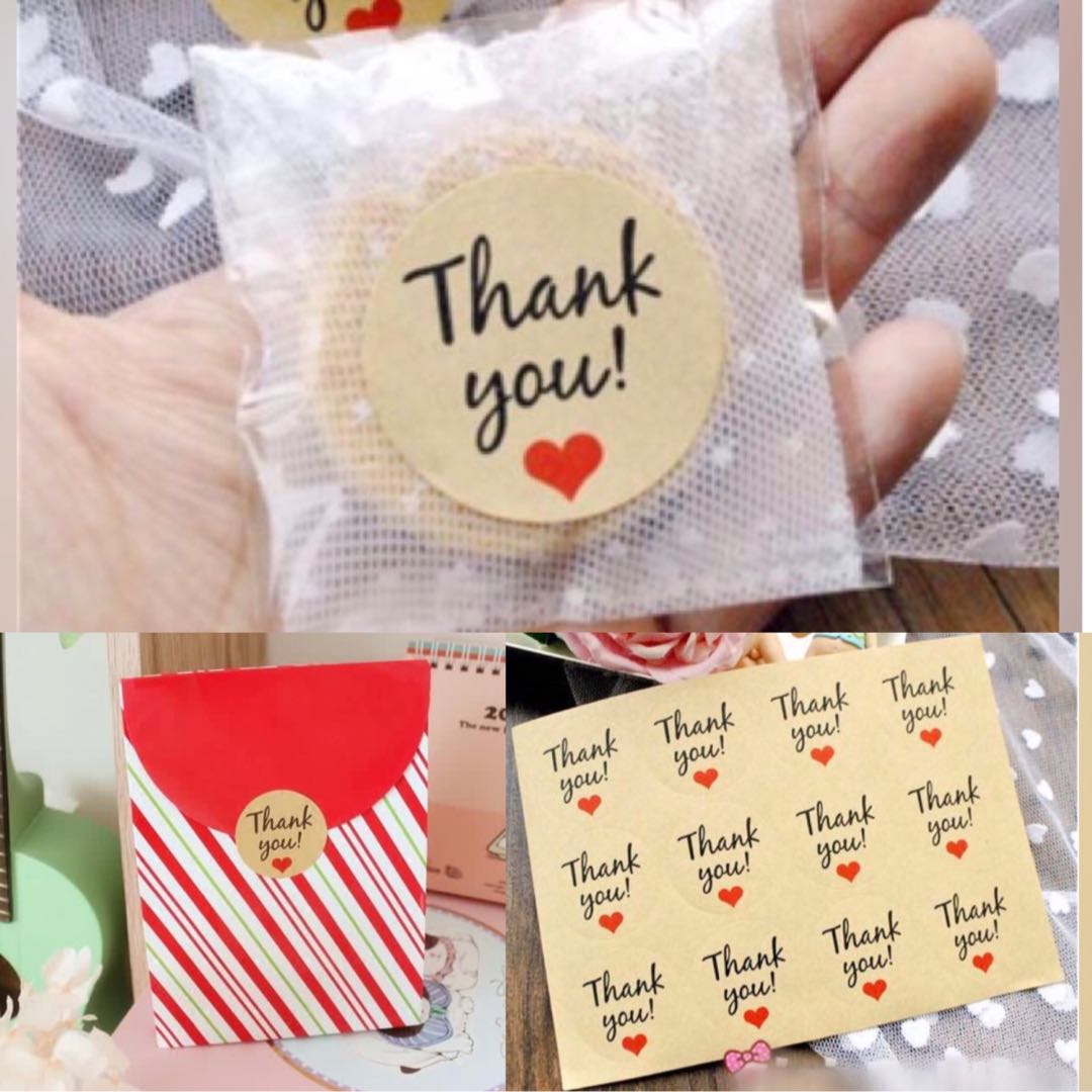 60pc Thank You Stickers Sealing Labels Cookie Bag Homebakes Berkat Door ...