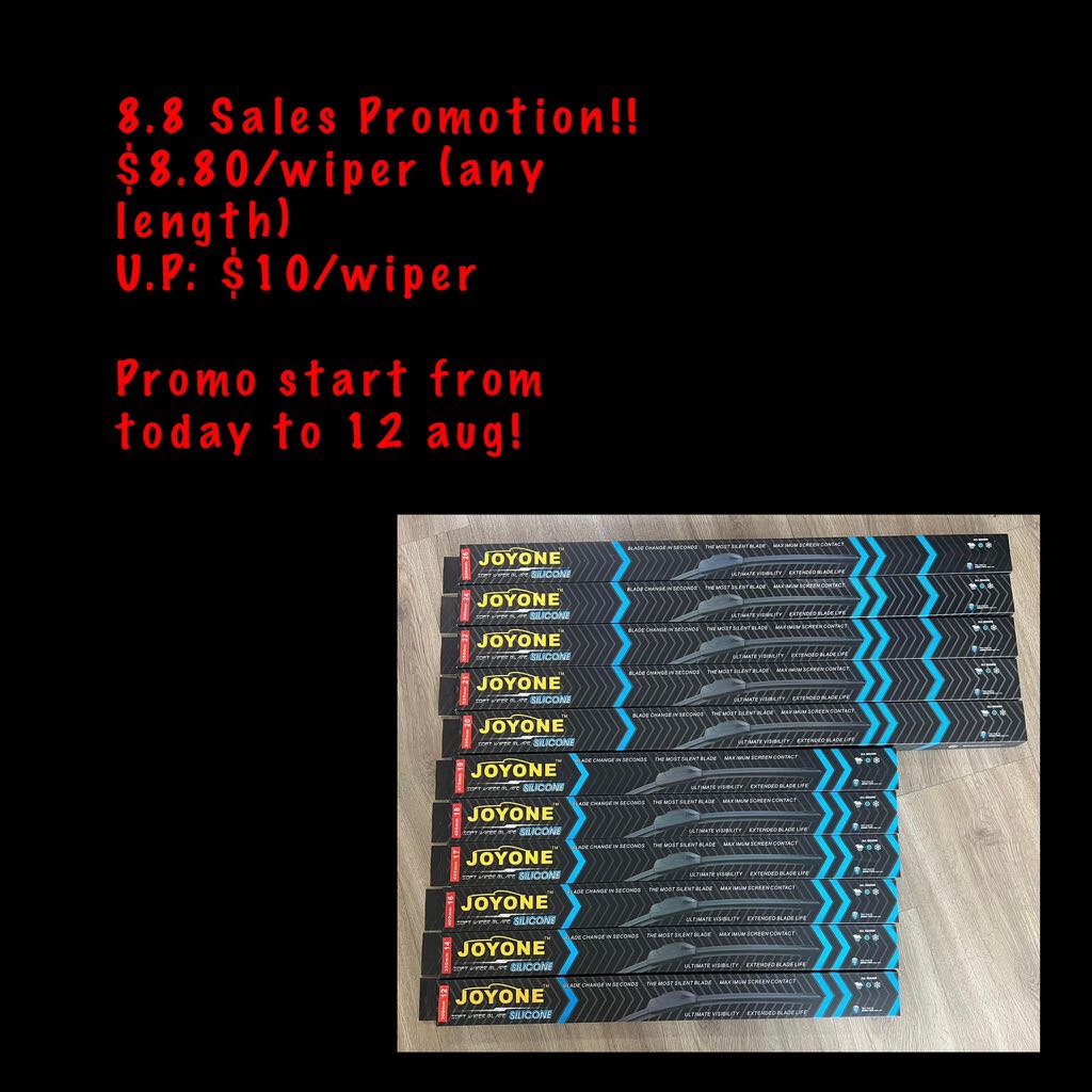 8.8 Wiper Sales, Car Accessories, Accessories on Carousell